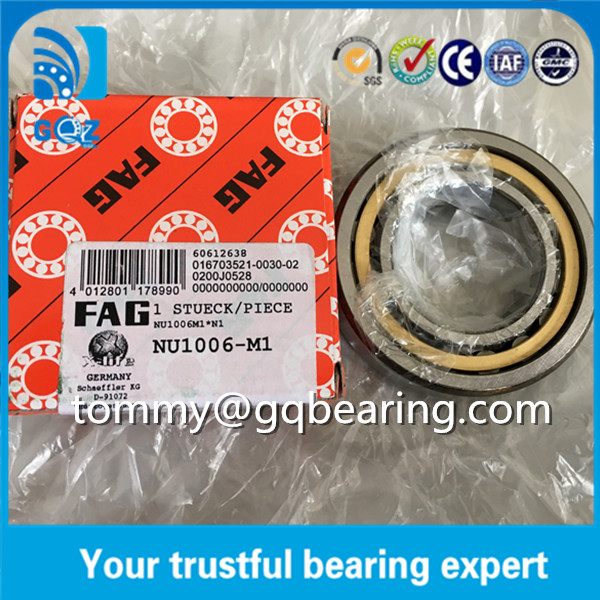 11000 r / min Speed Brass Cage Cylindrical Roller Bearing NU1006-M1
