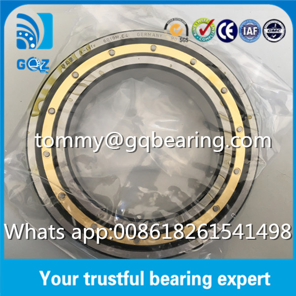 C4 Clearance Brass Cage Automotive Bearings , FAG 6019-M-C4 Deep Groove ...