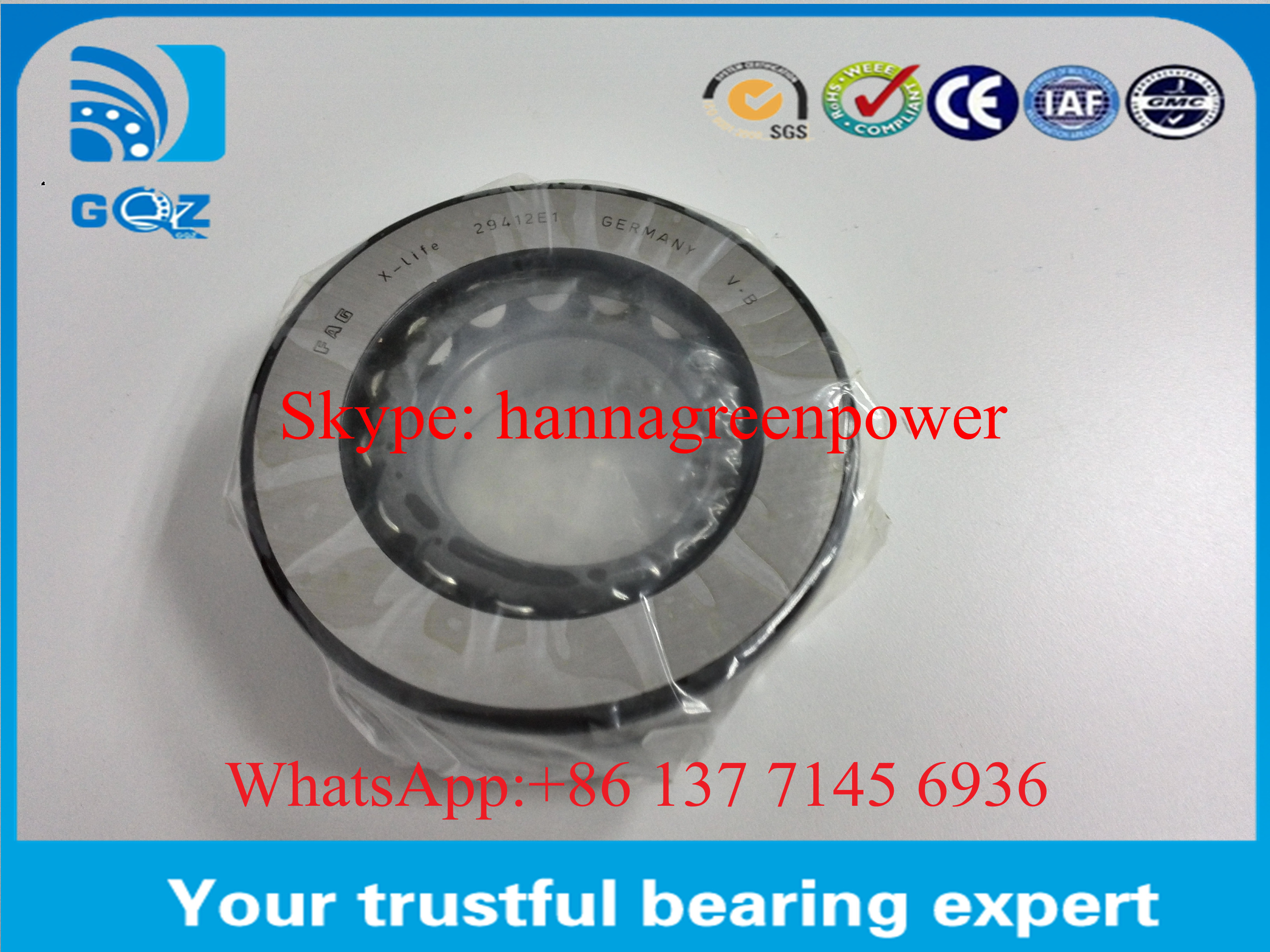 29413-E1 29413-E Single Row Thrust Spherical Roller Bearing 65x140x45mm