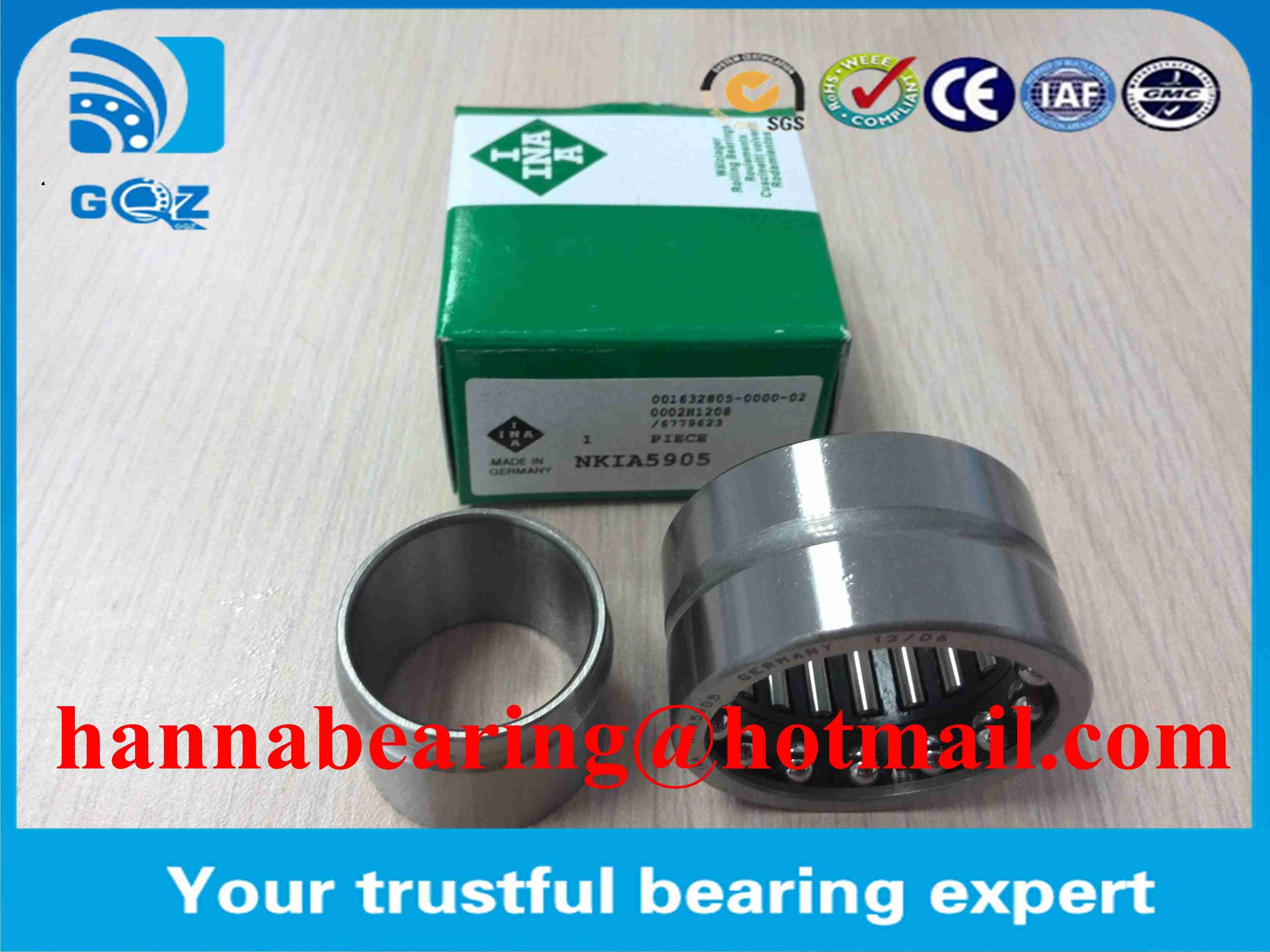 Combined Needle Roller Bearing NKIA5902 With Inner Ring -20°C - +120°C ...