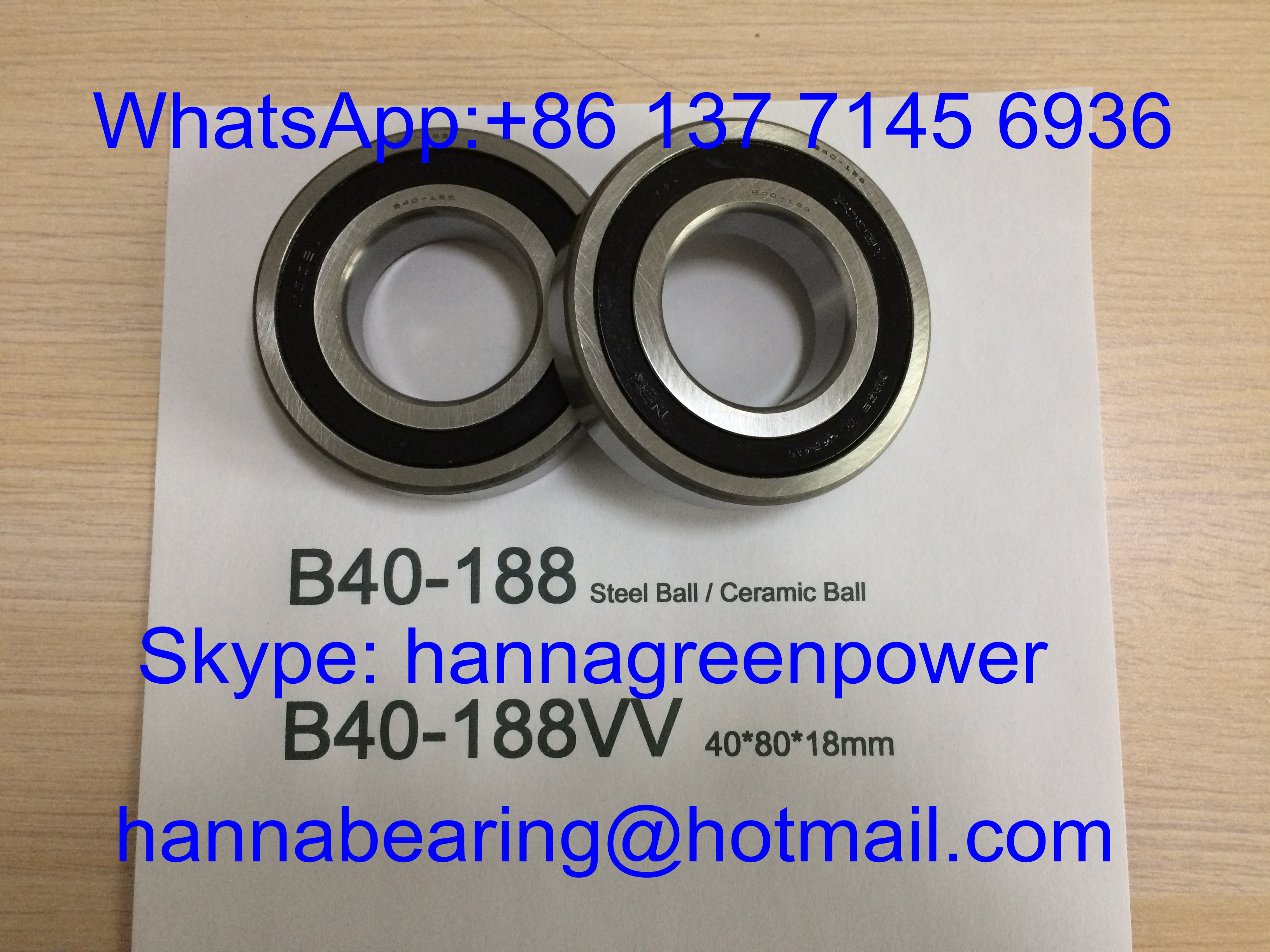 B40-188VV 15000RPM Steel Ball Bearing B40-188-2RS High Speed Motor ...