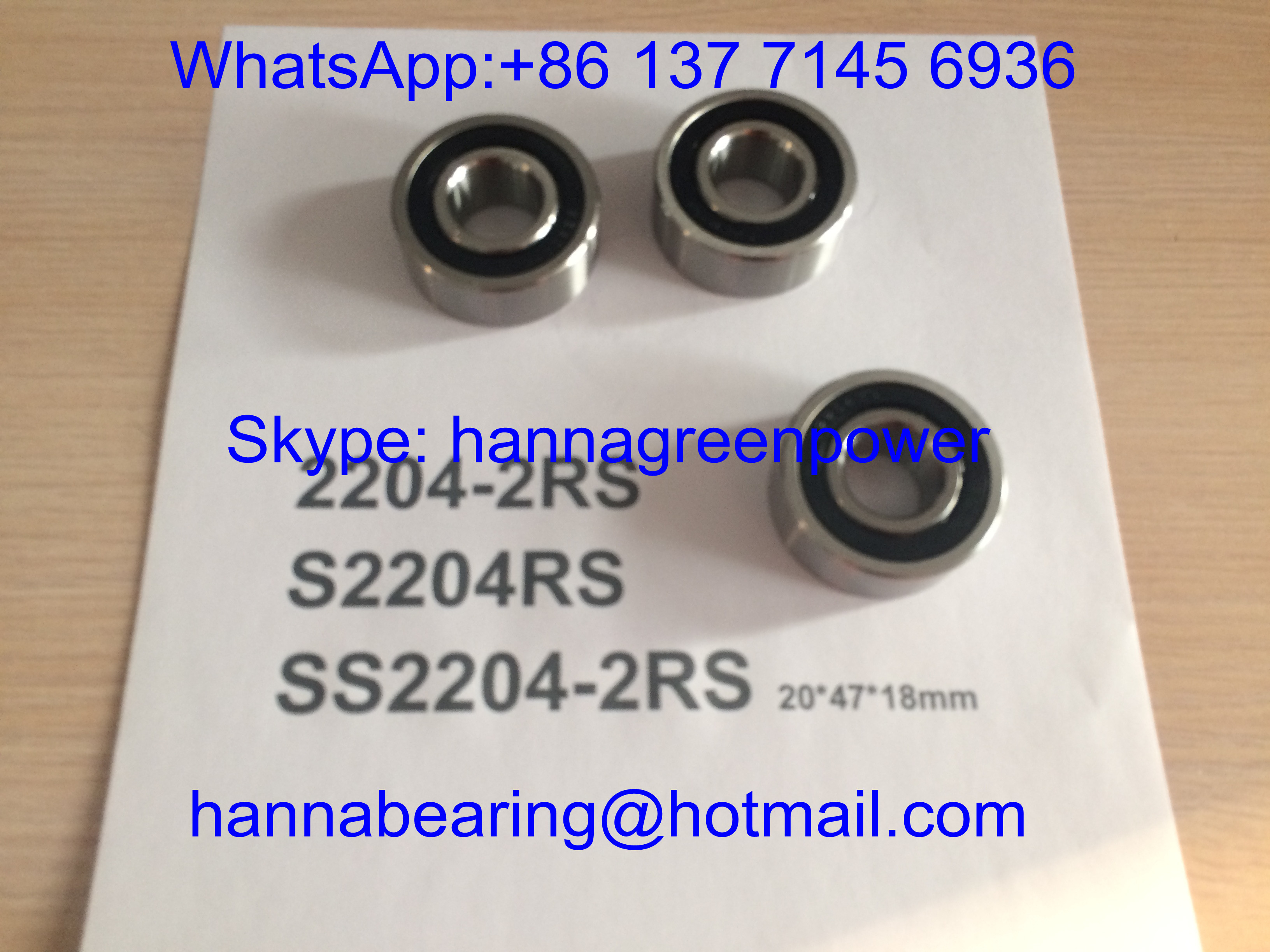 SS2204-2RS / S2204RS / 2204- TVH Stainless Steel Self - aligning Ball ...